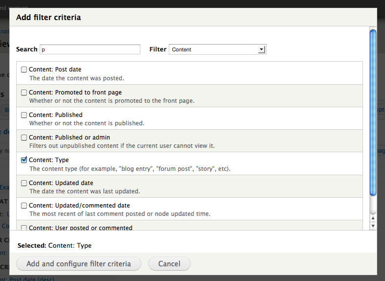 Configuring Filters